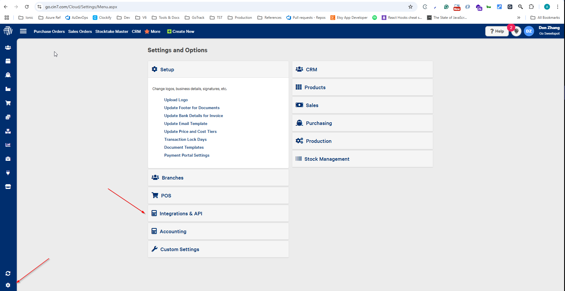 CIN7- Integration Setup – Help Centre