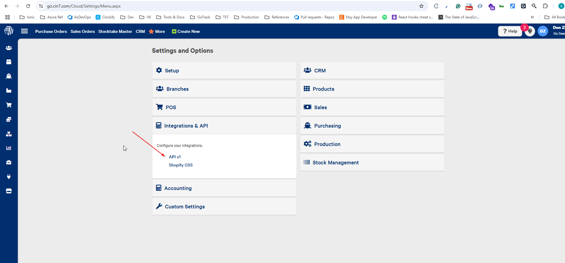 CIN7- Integration Setup – Help Centre