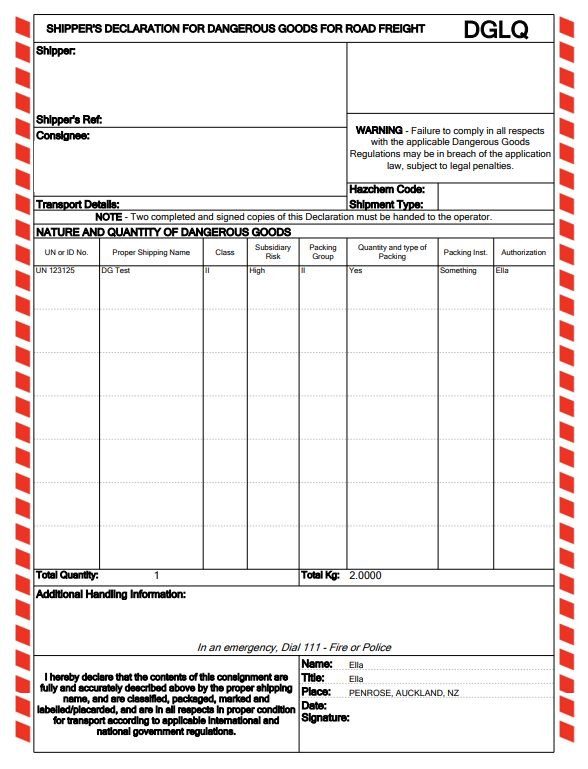 Dangerous and Perishable Goods – Help Centre